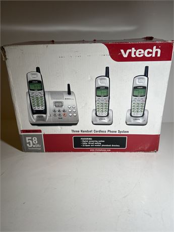 Auction Exchange USA - Vtech three handset cordless phone system (LS)